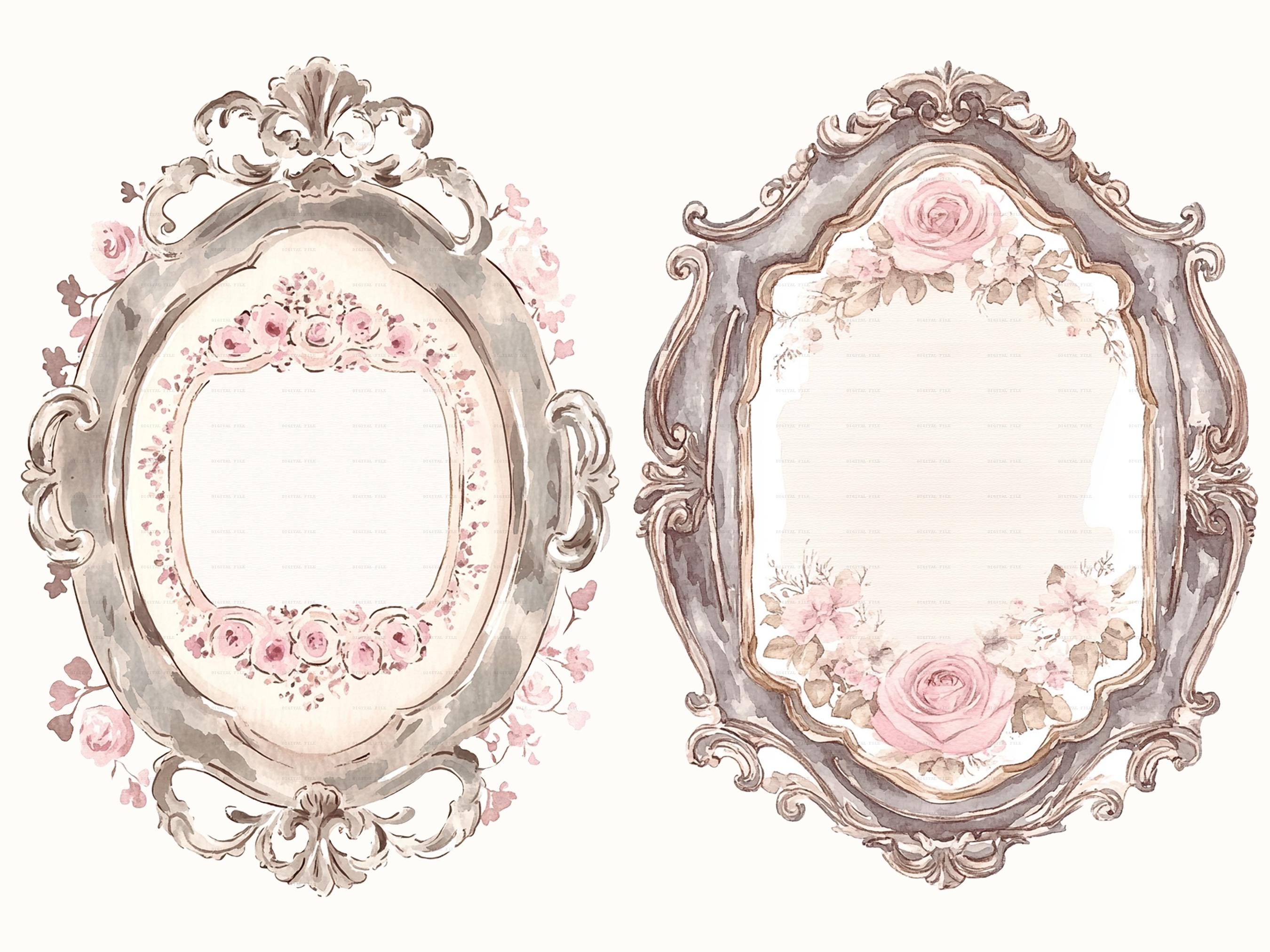 Grey Shabby Frames 60 Clipart: DIGITAL Victorian Style Borders, Rustic ...