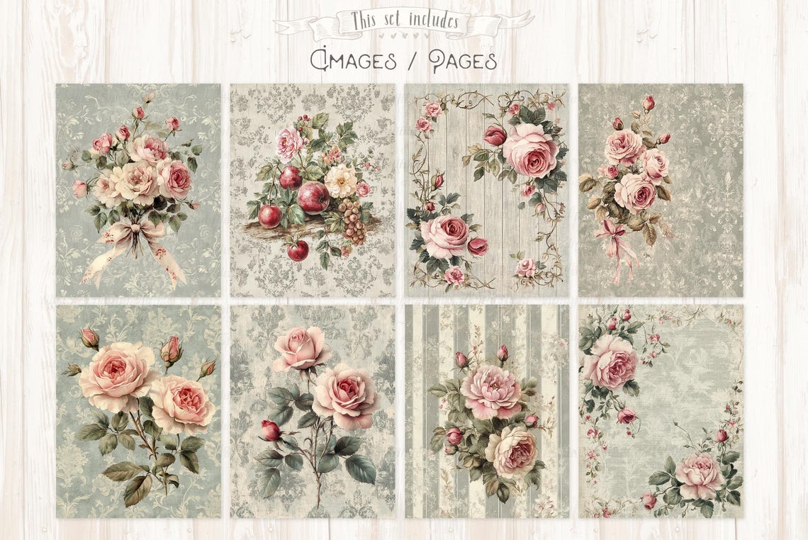 Vintage Romance Ephemera: Watercolor Victorian Pages (digital Download ...