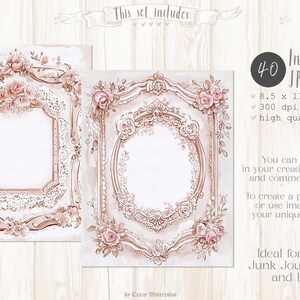 Pastel Shabby Frames: Printable Scrapbook Ephemera (digital Download ...