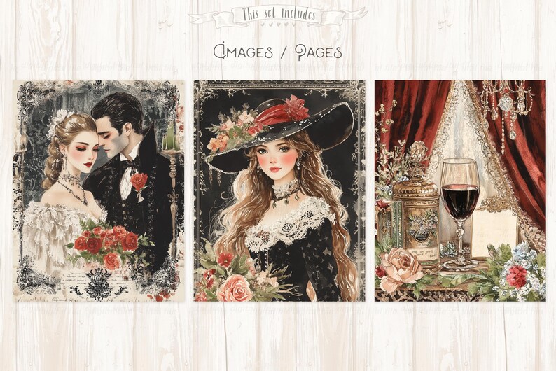 Watercolor Vampire Clipart: Gothic Halloween Printable Images (digital ...