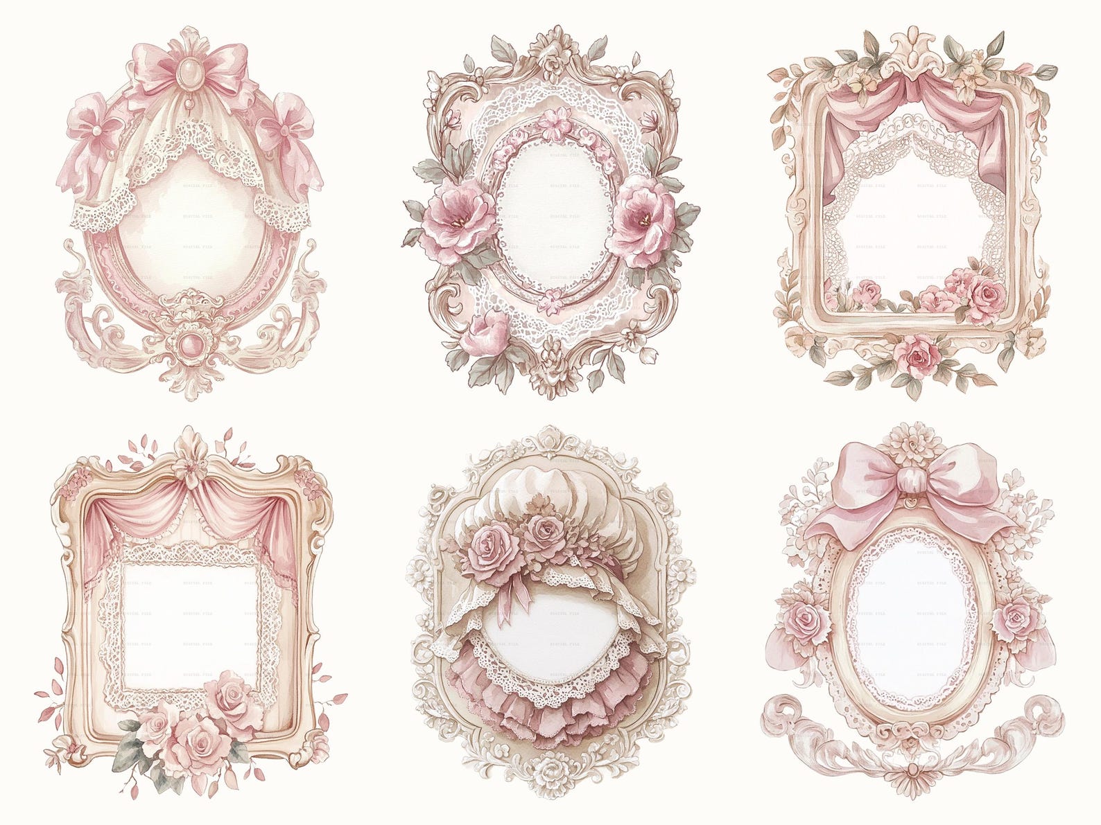 Delicate Frames 60 Clipart: DIGITAL Victorian Style Borders, Rustic ...