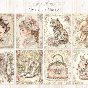 Coquette Aesthetics 122 Images: DIGITAL Scrapbook Pages, Romantic ...