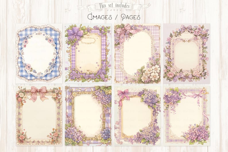 Violet Cookbook Images: Printable Scrapbook Ephemera (digital Download ...