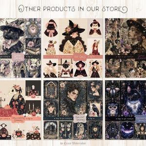 Gothic Dream 129 Clipart : Watercolor Halloween Clipart, Witch Stickers ...