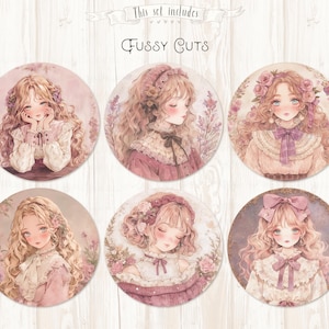 Girl From Paris Stickers : Watercolor Victorian Women Fussy Cuts ...