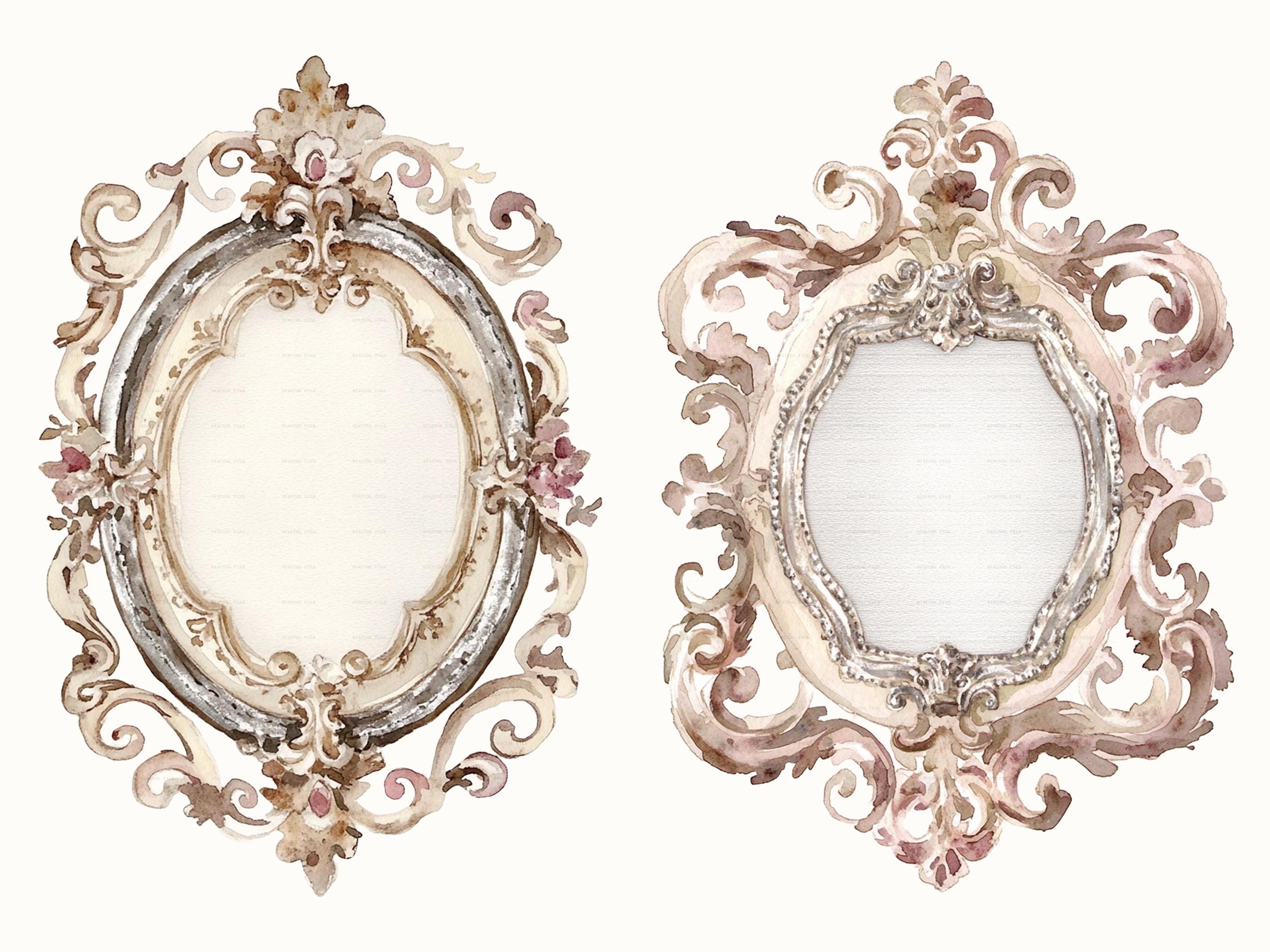 Antique Silver Frames Clipart: Victorian Style Borders (digital ...