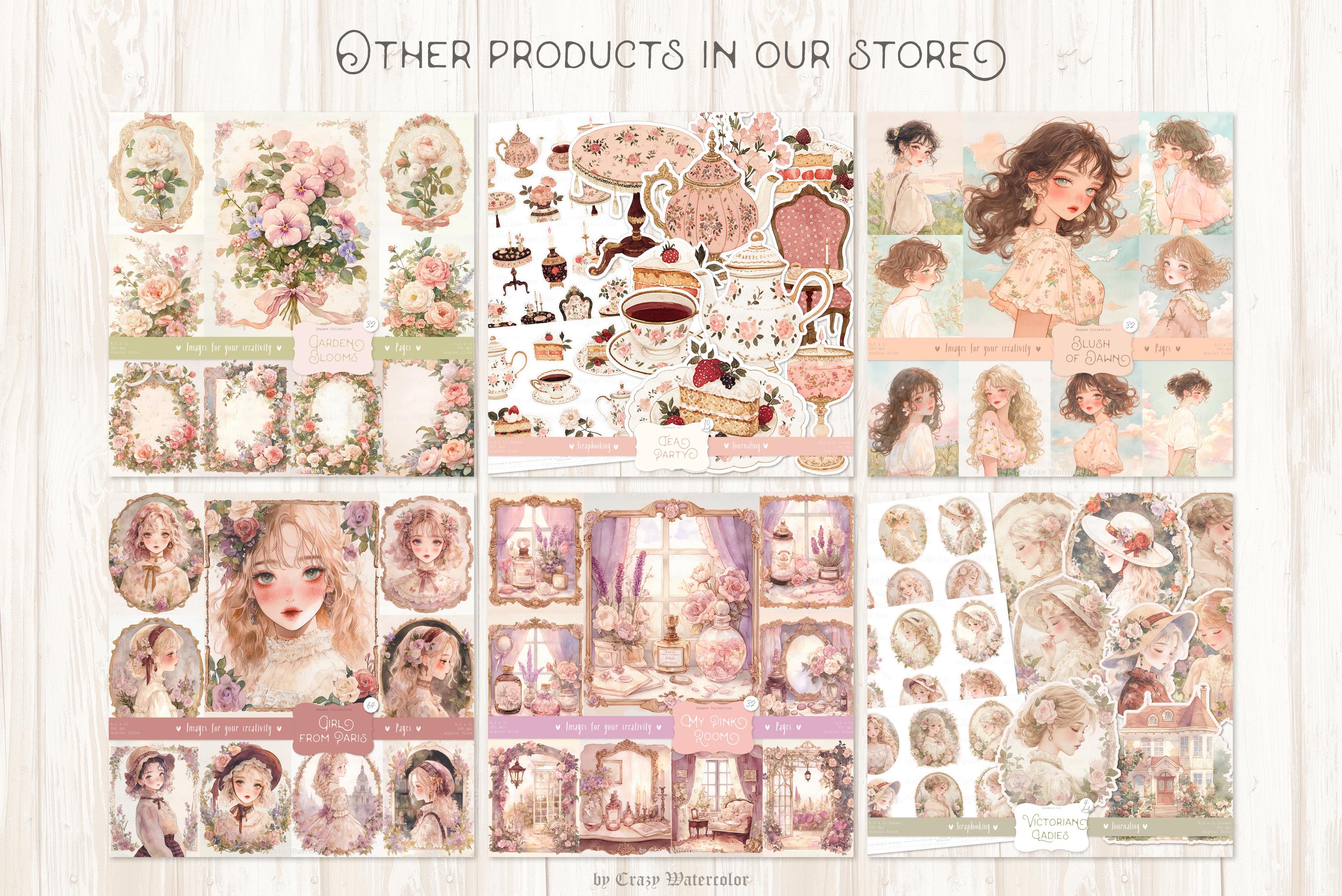Shabby Chic Bouquet 30 Images : Watercolor Floral Clipart, Vintage ...