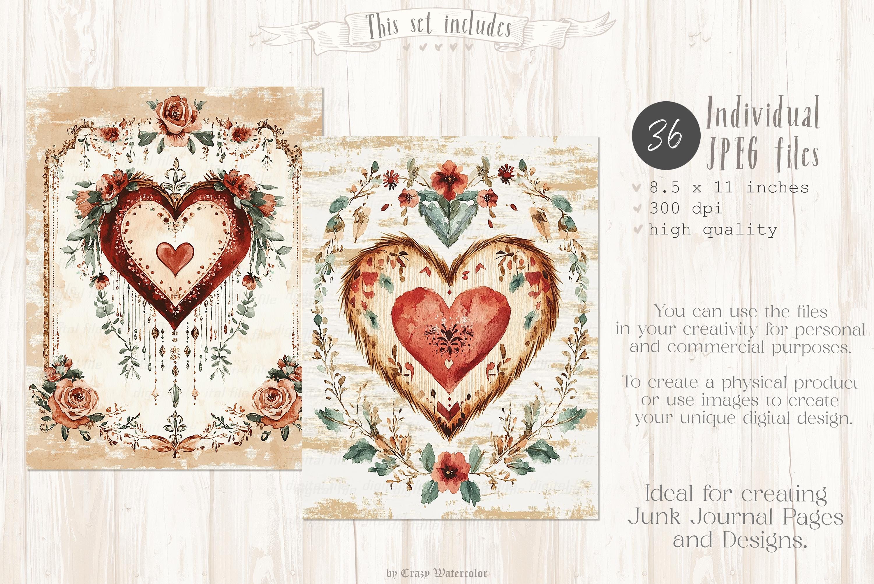 Wild Hearts 36 Images, Pages: Watercolor Boho Love Clipart, American ...
