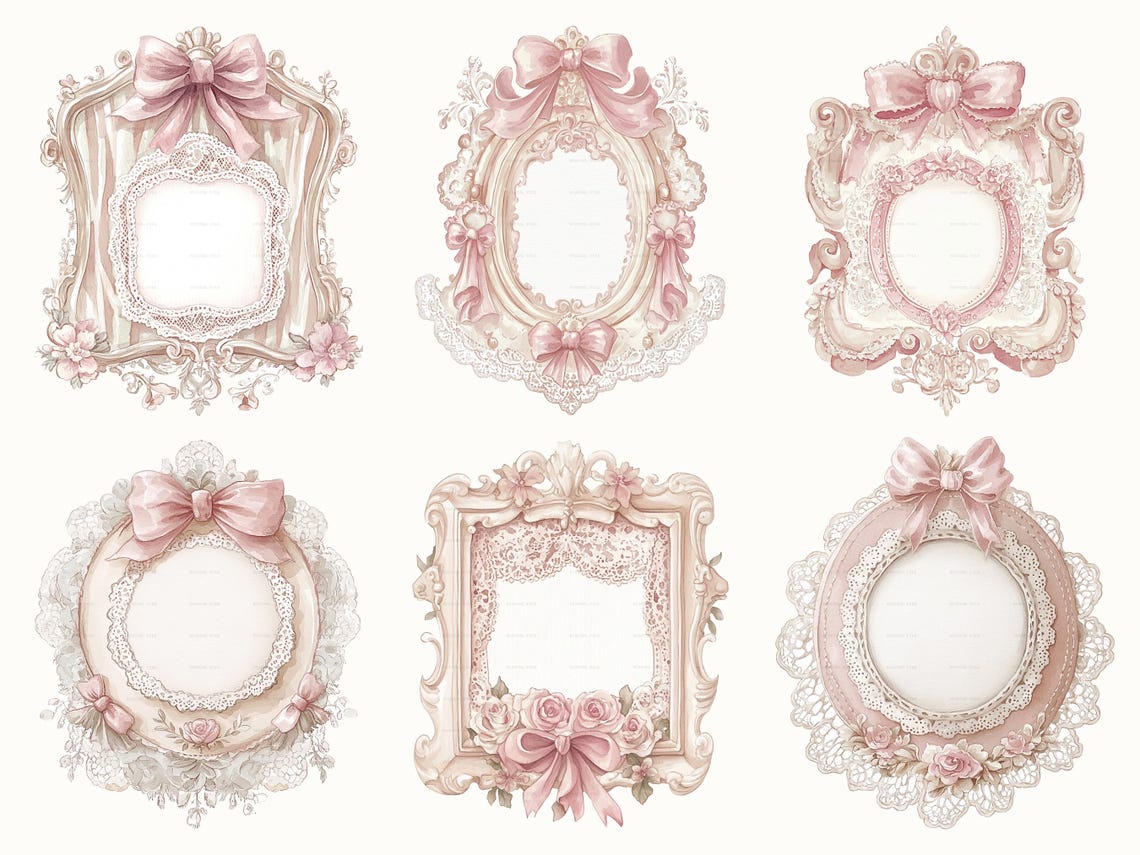 Delicate Frames 60 Clipart: DIGITAL Victorian Style Borders, Rustic ...