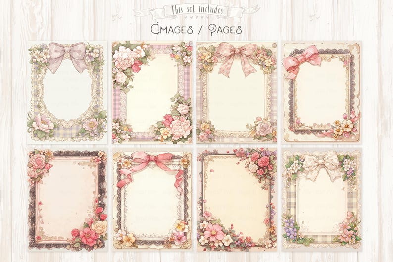 Shabby Chic Cookbook Ephemera: Printable Recipe Cards (digital Download ...