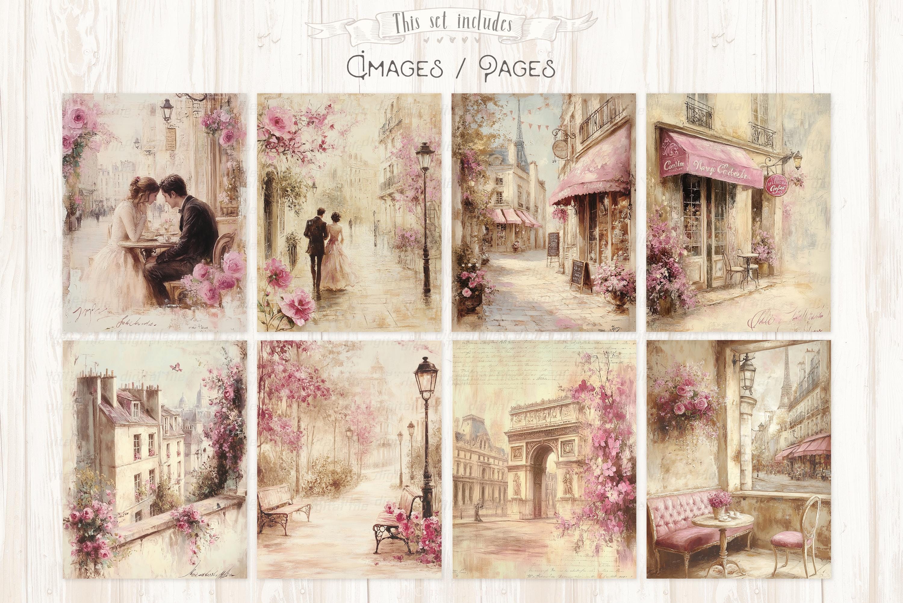 Parisian Chic 160 Images: Watercolor Vintage French Style Pages, Shabby ...