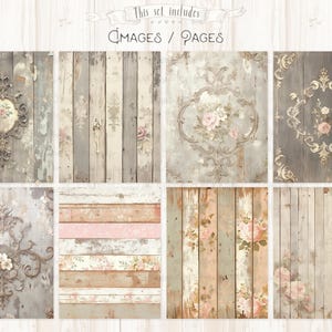 Shabby Chic Backgrounds: Vintage Floral Paper, 154 Images (digital ...