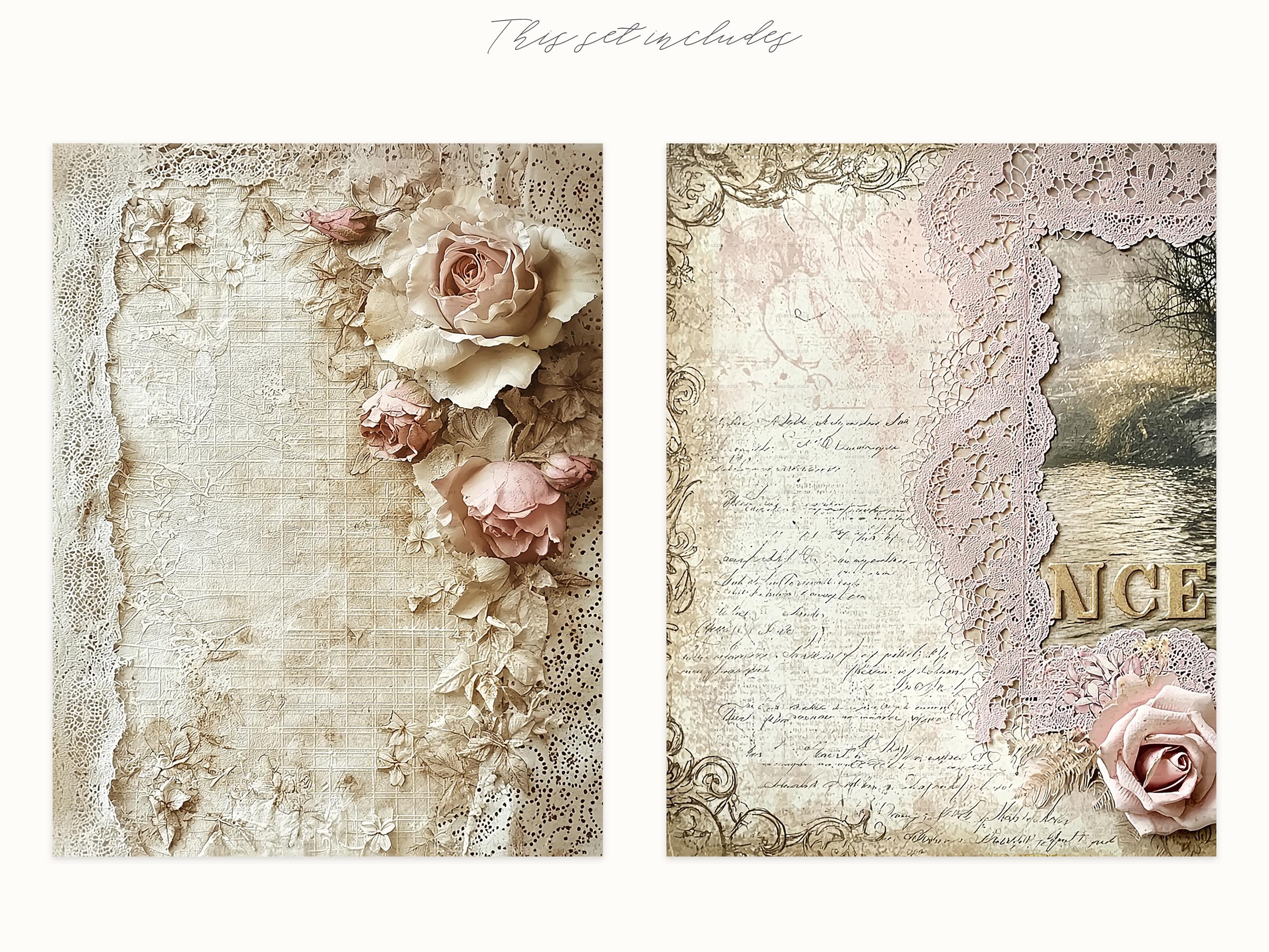 Creamy Lace Covers 220 Images: Shabby Chic Paper, Fabric Background ...