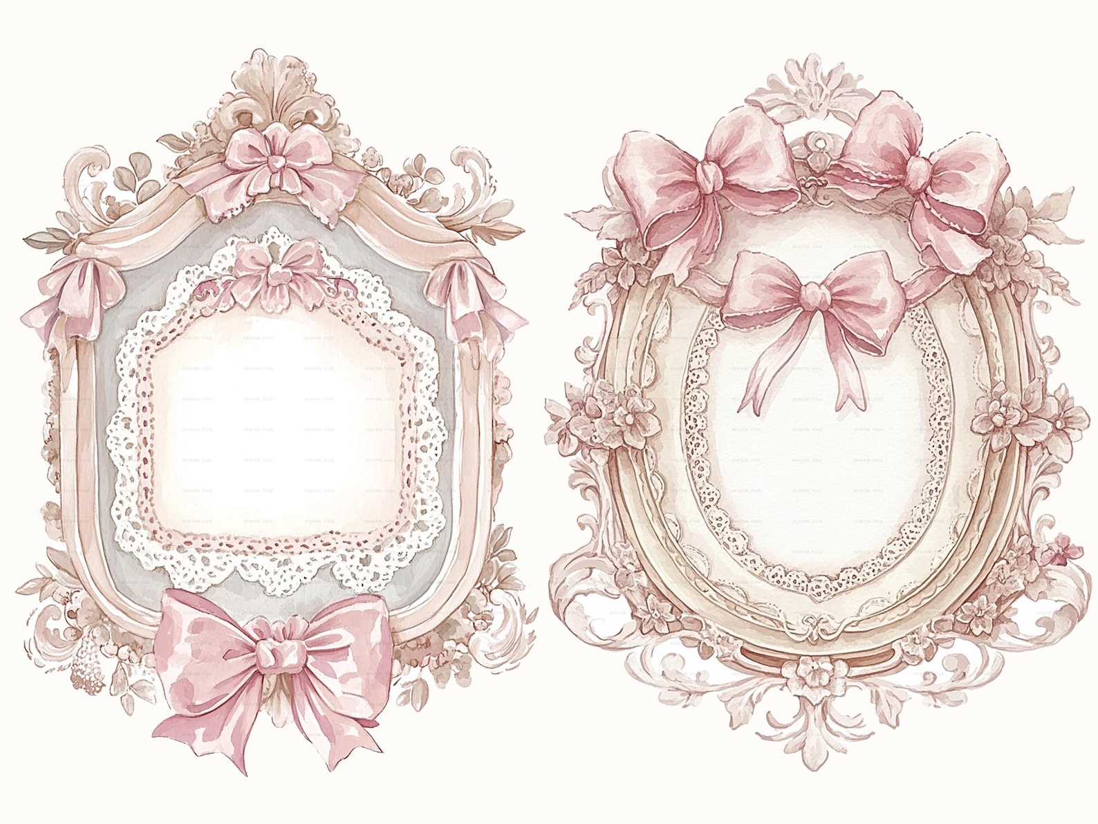 Delicate Frames 60 Clipart: DIGITAL Victorian Style Borders, Rustic ...