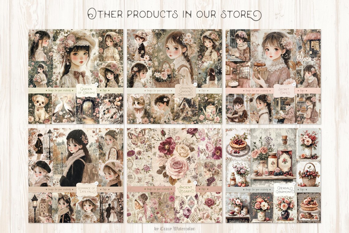 Vintage Romance Ephemera: Watercolor Victorian Pages (digital Download ...