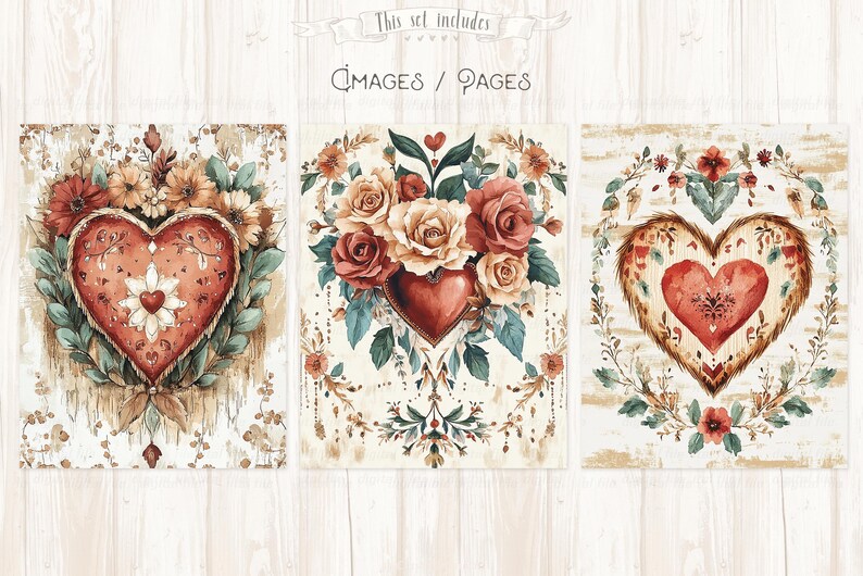 Wild Hearts 36 Images, Pages: Watercolor Boho Love Clipart, American ...