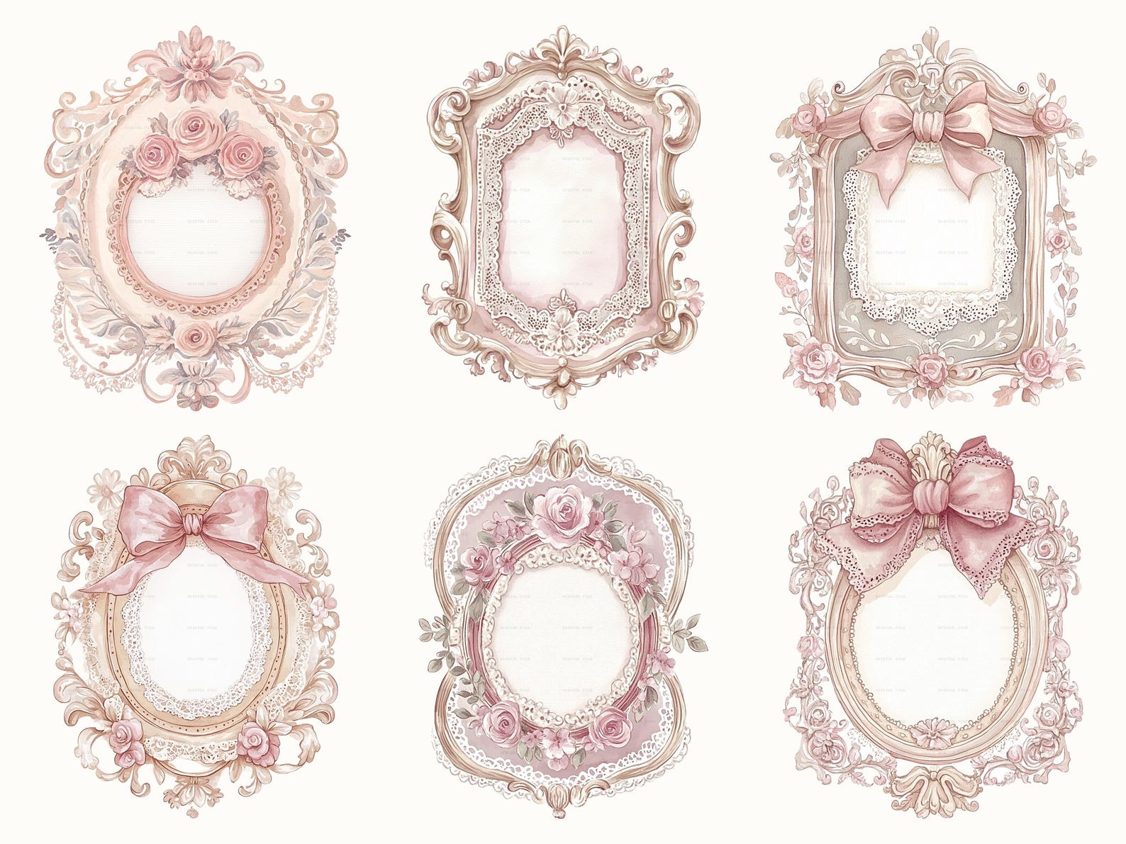 Delicate Frames 60 Clipart: DIGITAL Victorian Style Borders, Rustic ...