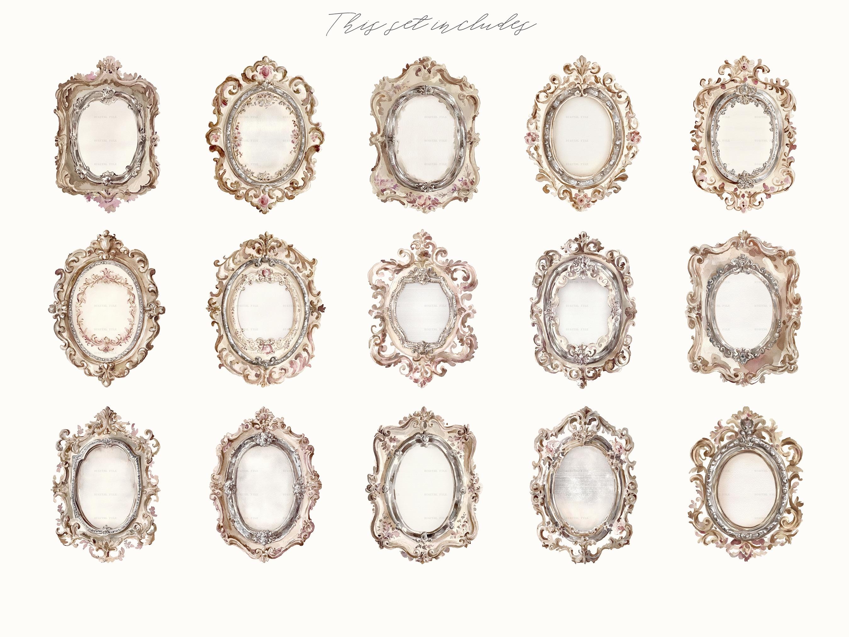 Antique Silver Frames Clipart: Victorian Style Borders (digital ...