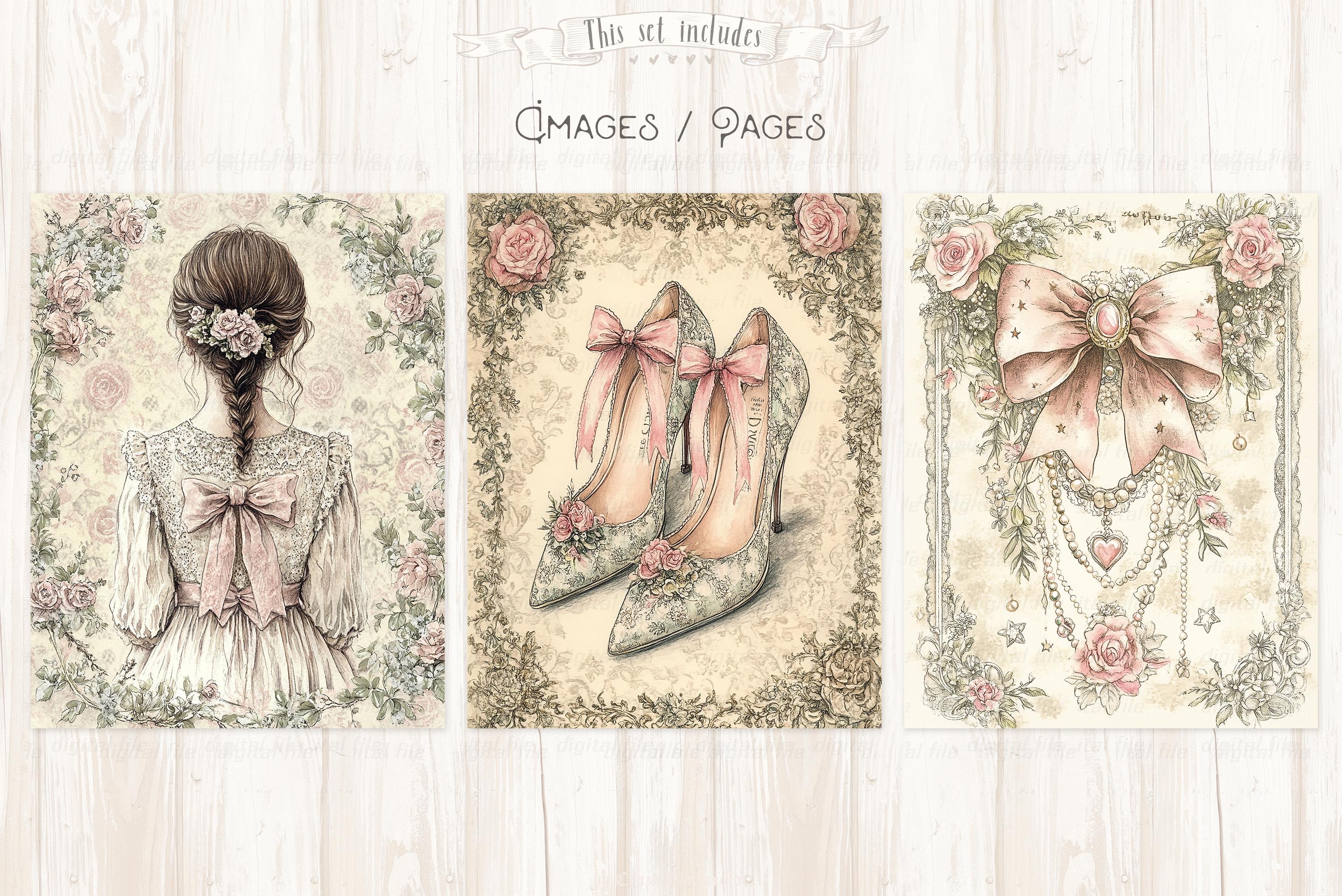 Coquette Aesthetics 122 Images: DIGITAL Scrapbook Pages, Romantic ...