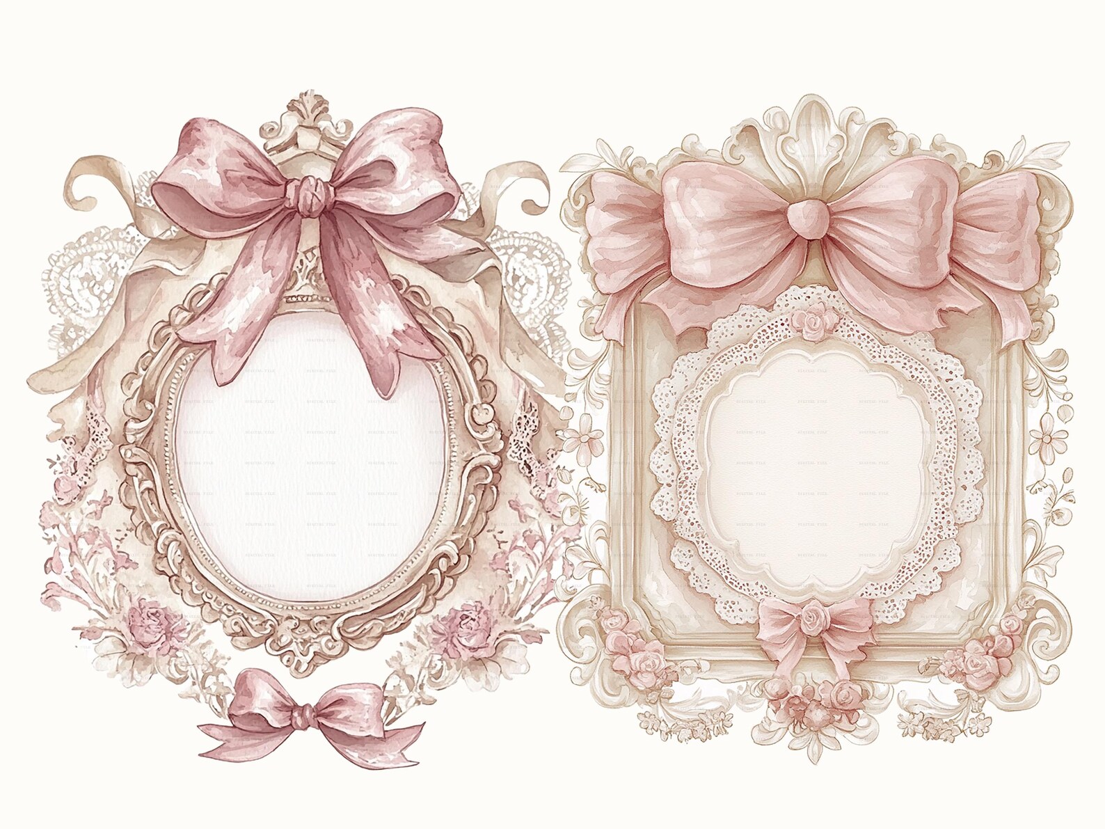 Victorian Frames Clipart: Shabby Chic, Coquette, Pastel Pink (digital ...
