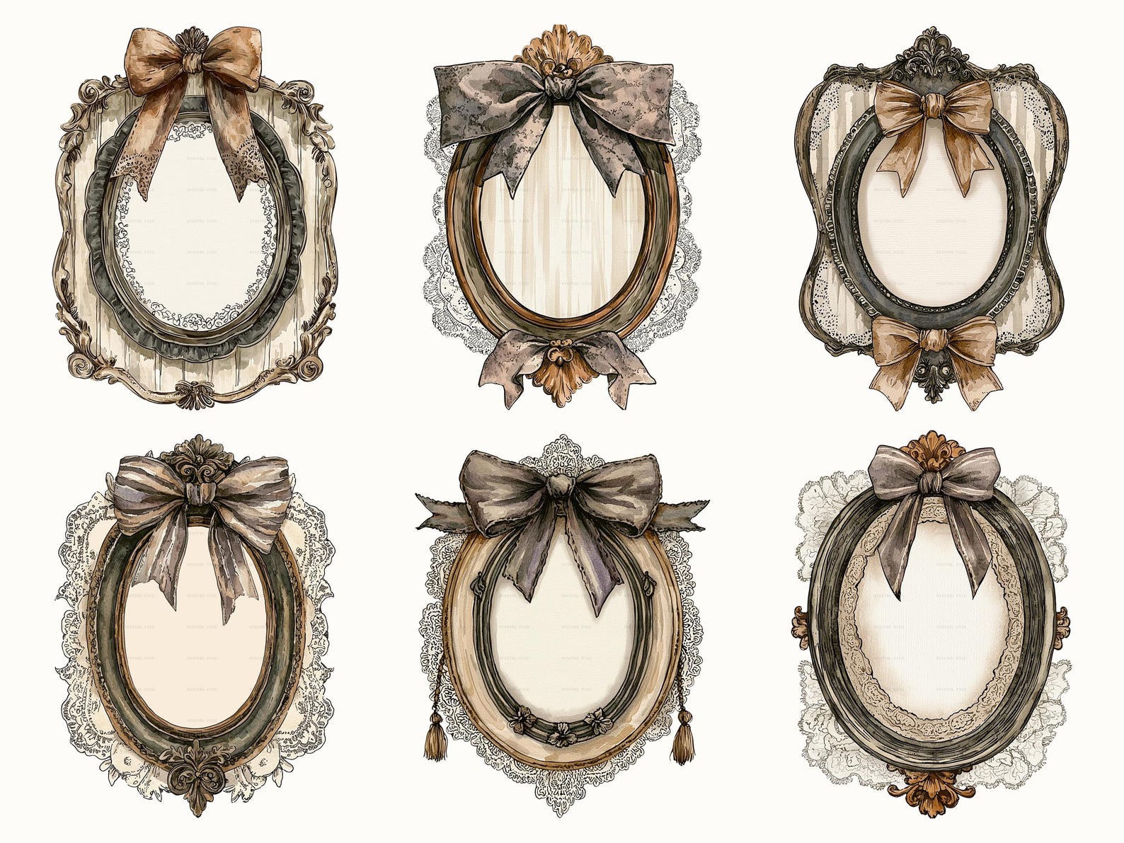 Victorian Frames Clipart: Shabby Chic Ephemera (digital Download) - Etsy