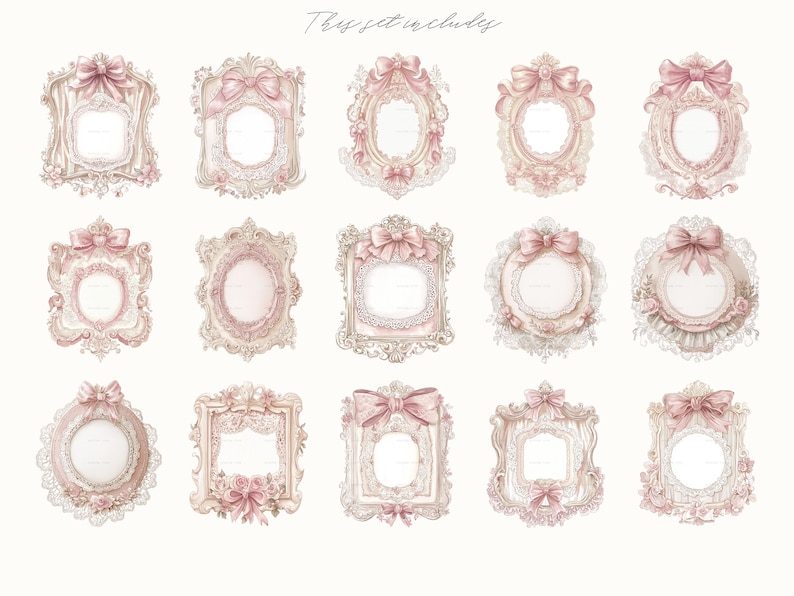 Delicate Frames 60 Clipart: DIGITAL Victorian Style Borders, Rustic ...