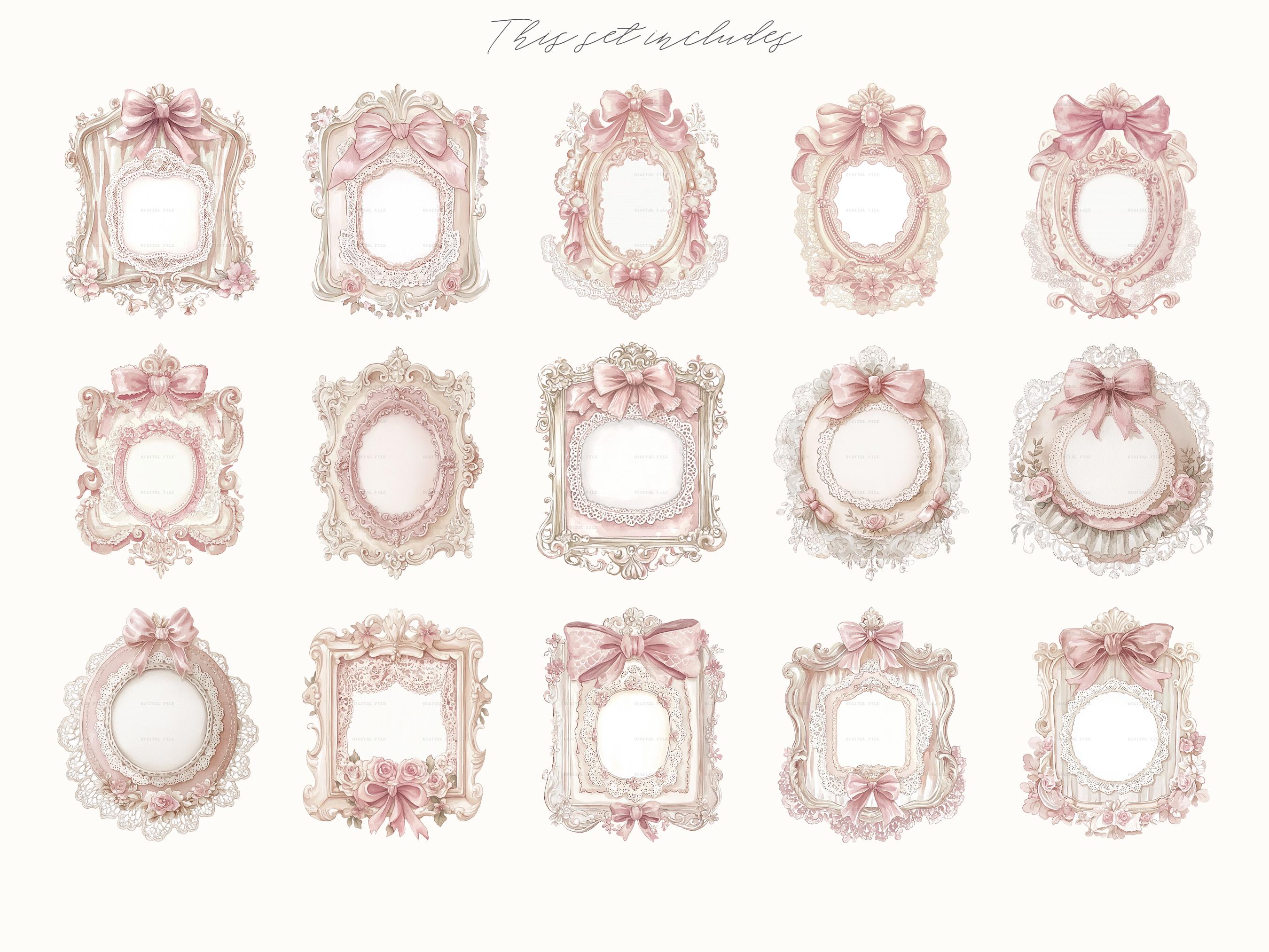 Delicate Frames 60 Clipart: DIGITAL Victorian Style Borders, Rustic ...