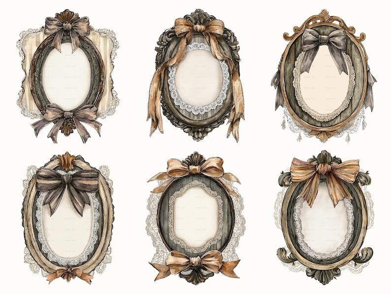 Victorian Frames Clipart: Shabby Chic Ephemera (digital Download) - Etsy