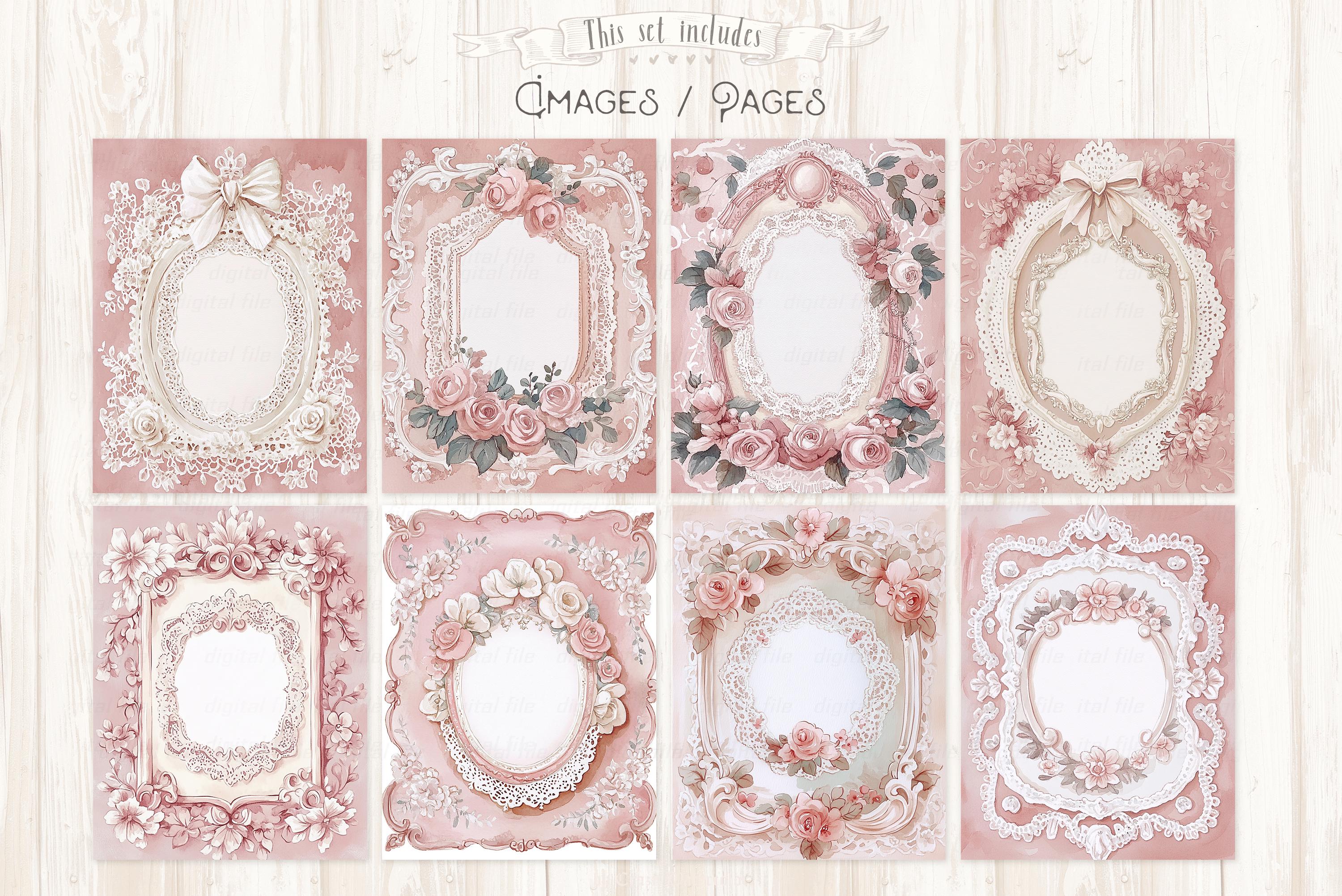 Antique Rose Frames: Printable Scrapbook Ephemera (digital Download) - Etsy