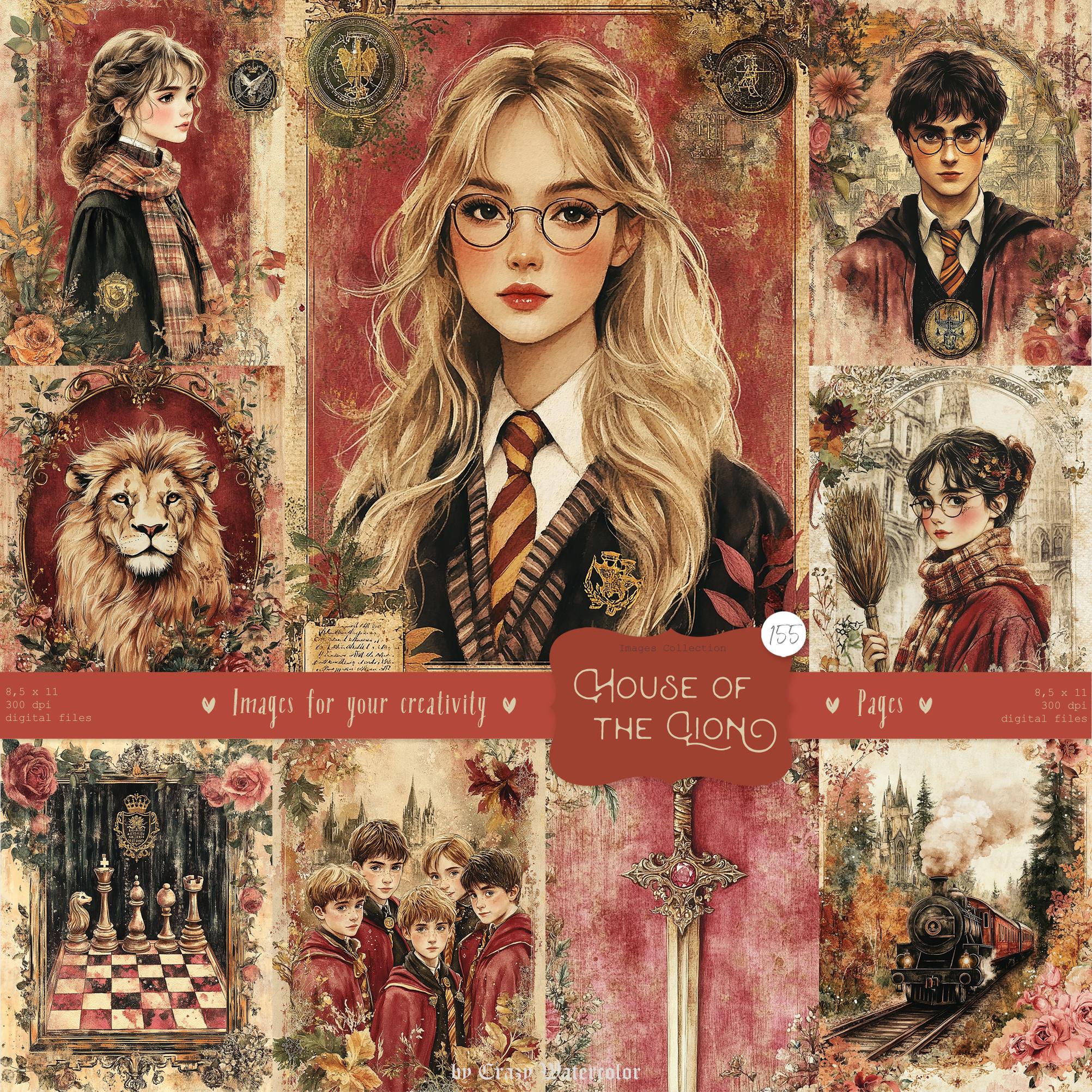 House of the Lion 155 Images: DIGITAL Magic School Pages, Wizard ...