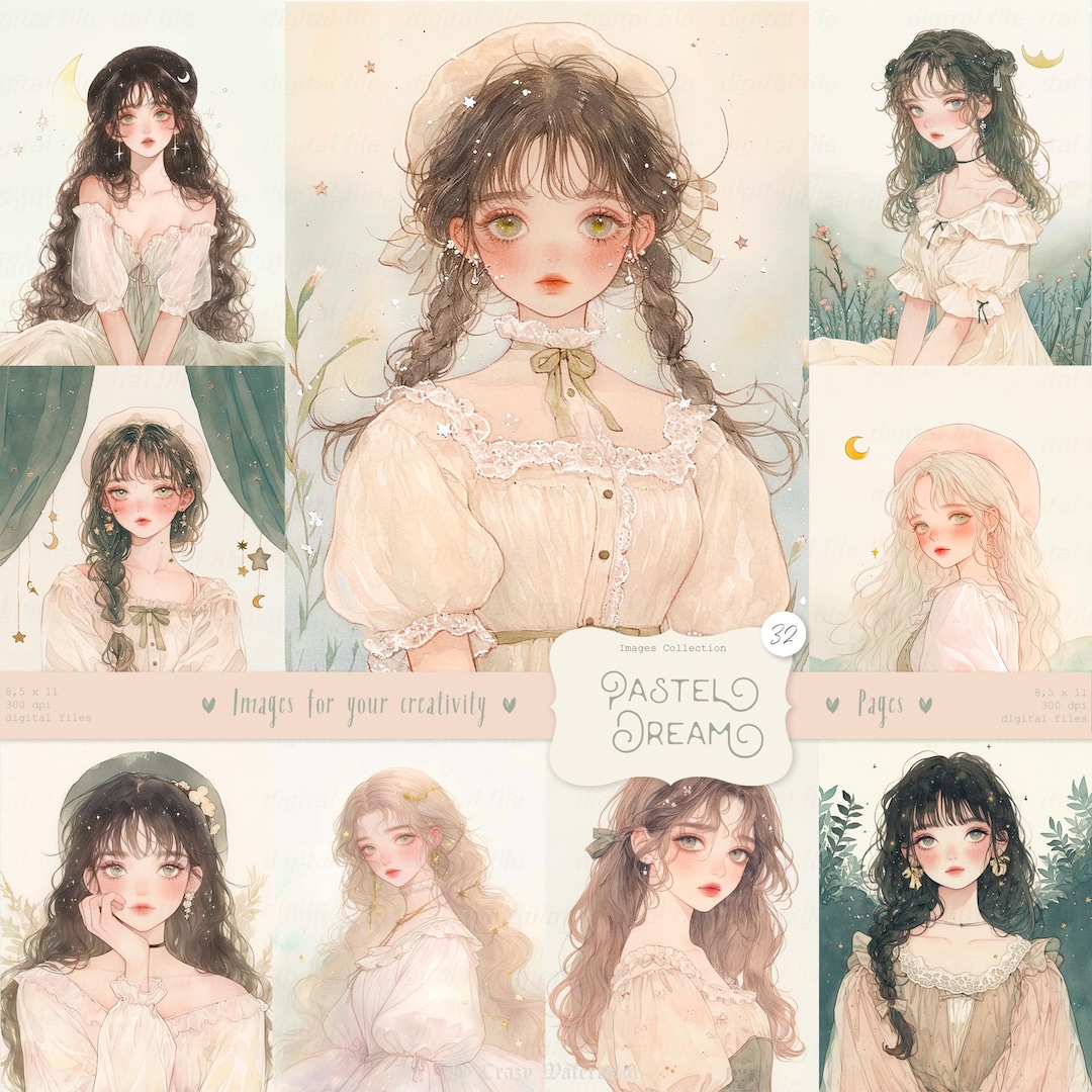 Pastel Dream 32 Images: Watercolor Mystic Women Clipart, Magic Angel ...