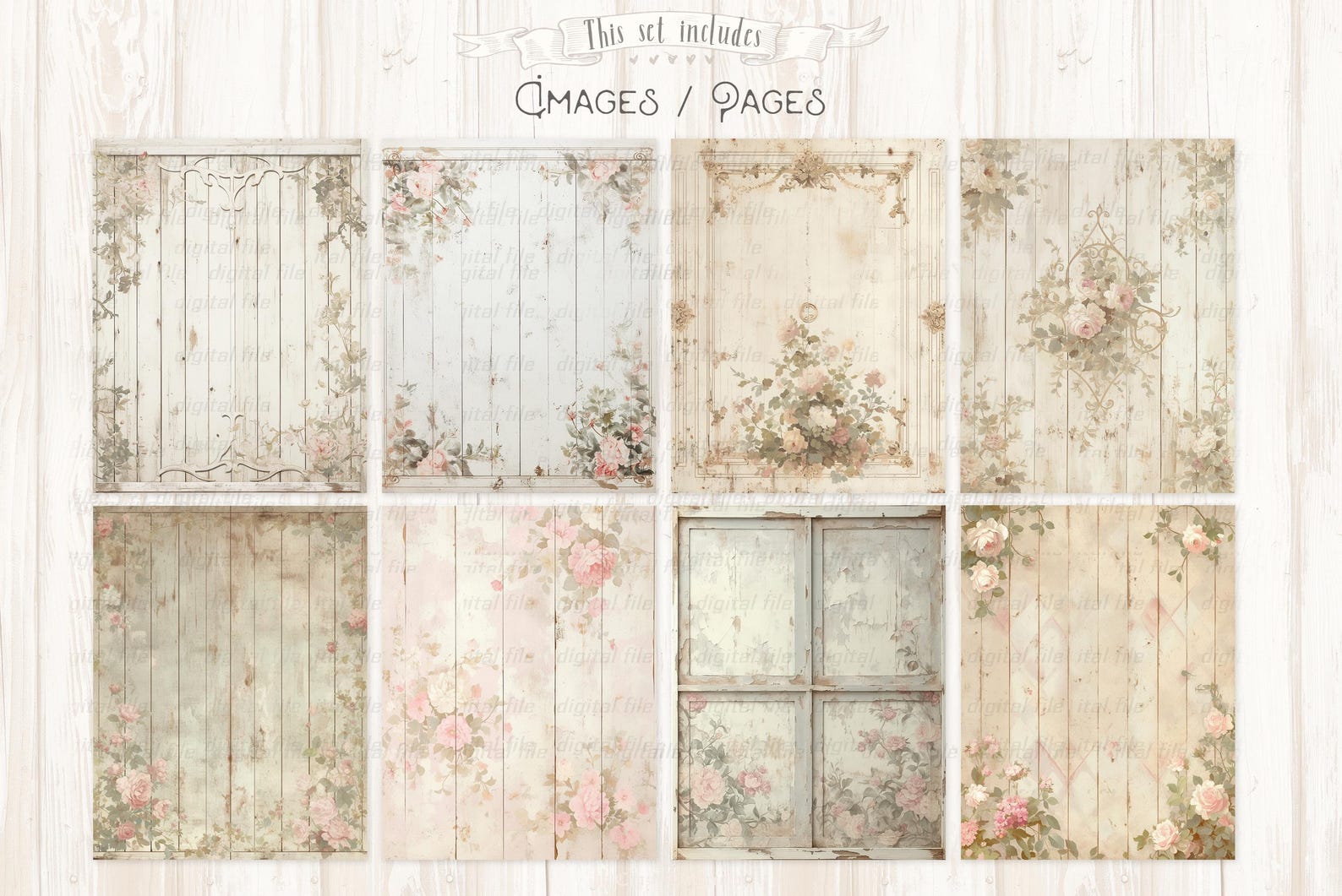 Shabby Chic Backgrounds 154 Images: Vintage Pink Grey Green Wooden ...