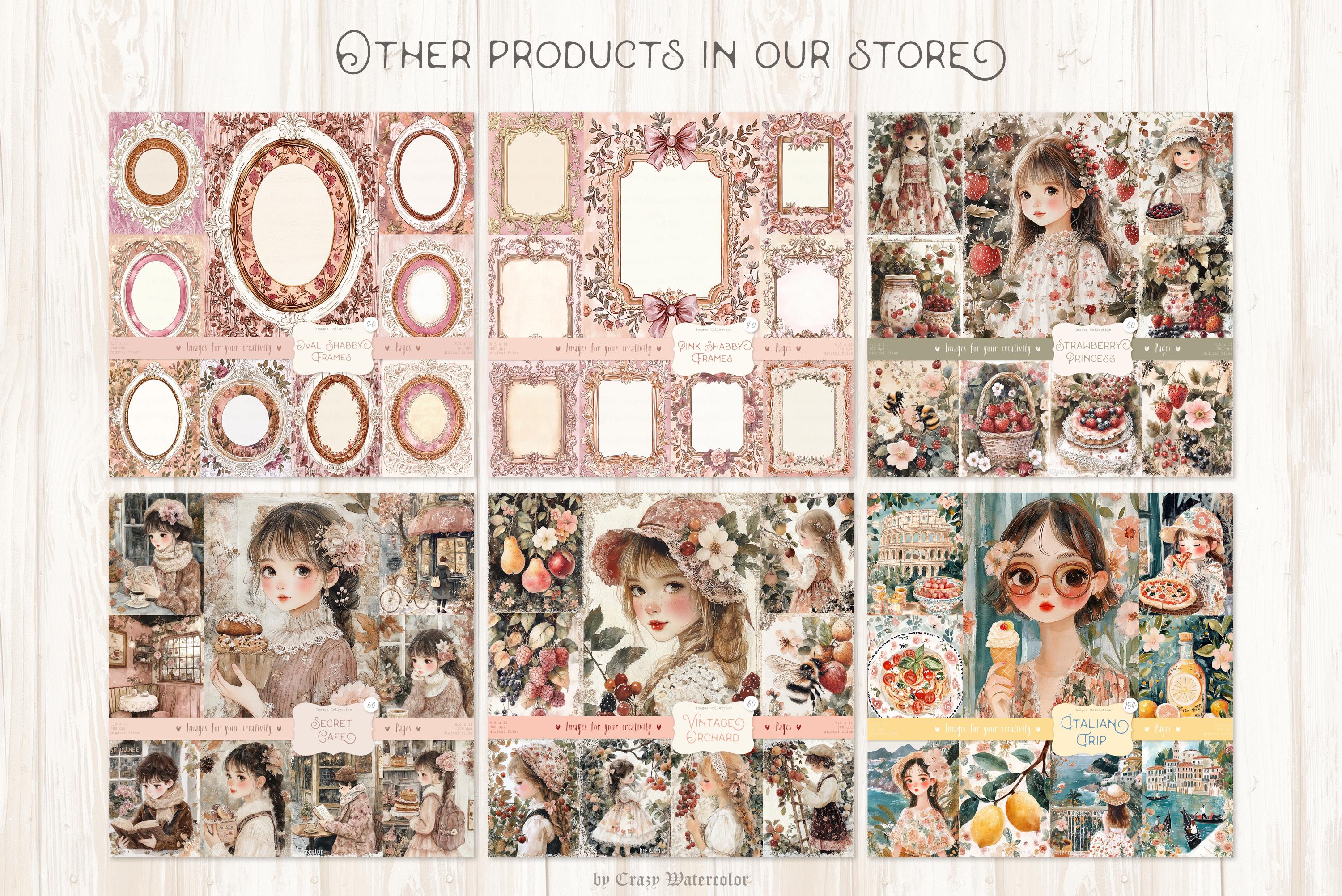 Shabby Chic Frames Clipart: Victorian Style, Pink Ephemera (digital ...