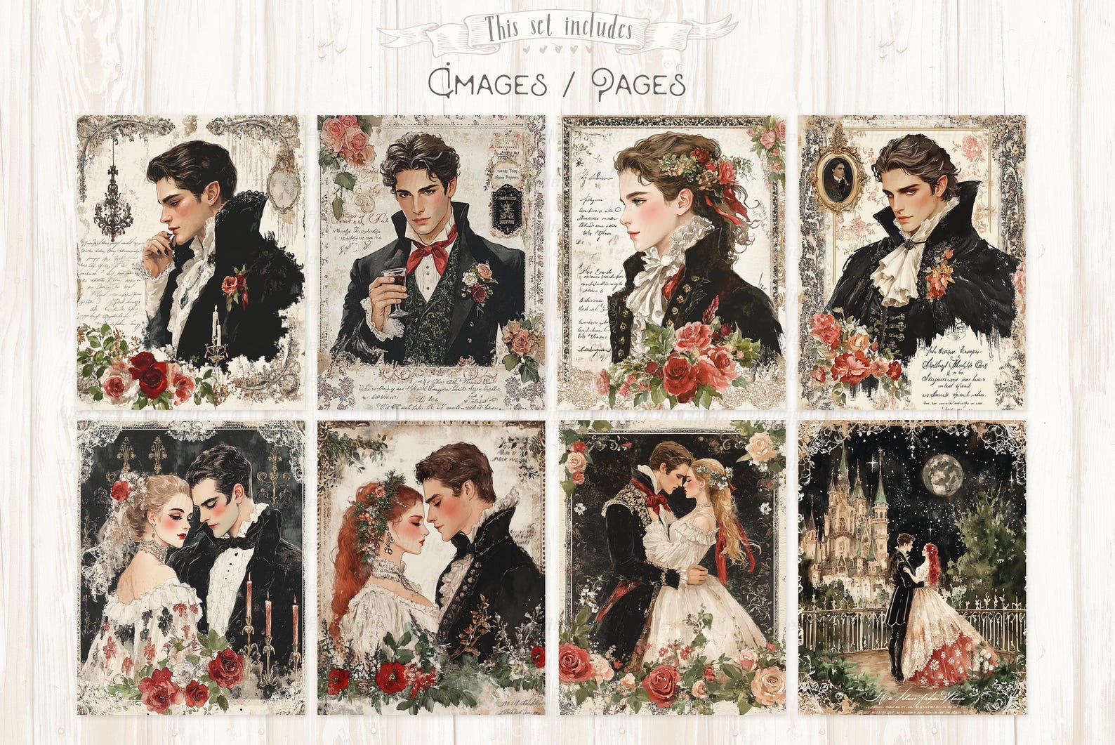 Watercolor Vampire Clipart: Gothic Halloween Printable Images (digital ...