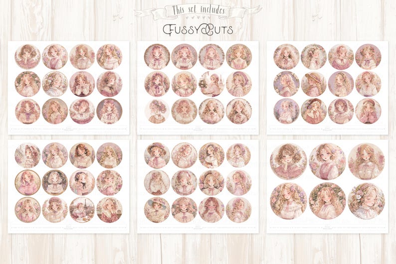 Girl From Paris Stickers : Watercolor Victorian Women Fussy Cuts ...