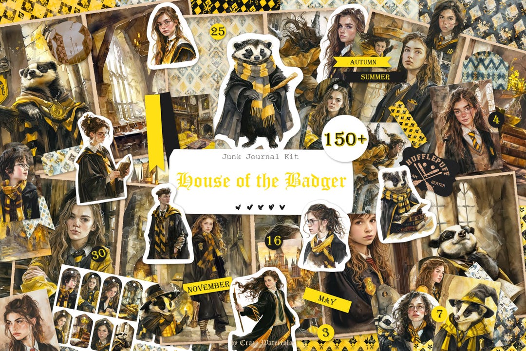 House of the Badger DIGITAL Junk Journal Kit: Magic School Pages, Cards ...