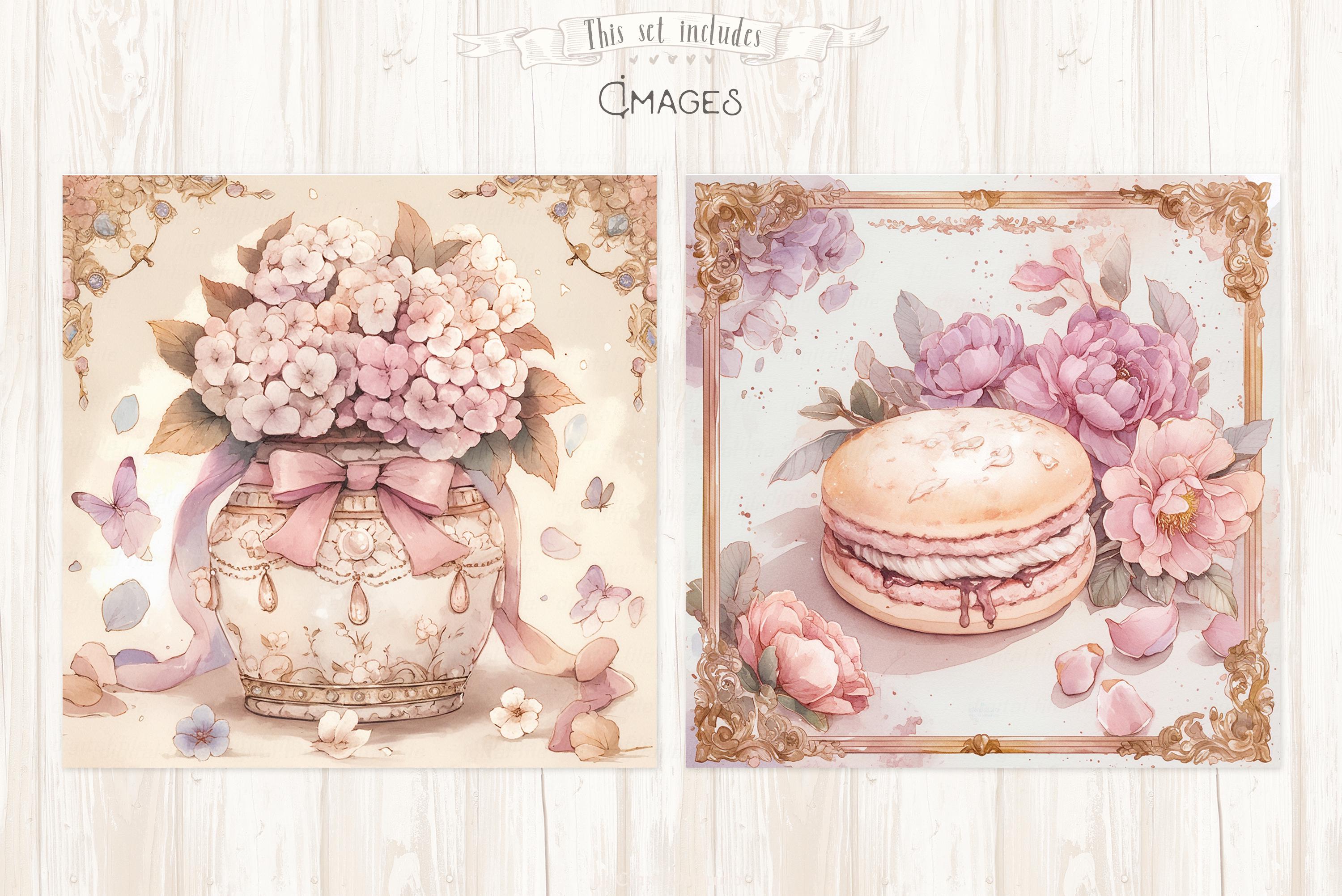 Shabby Chic Bouquet 30 Images : Watercolor Floral Clipart, Vintage ...