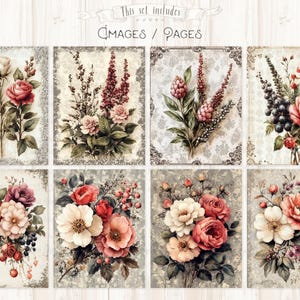 Vintage Floral Clipart: Shabby Chic Roses Ephemera (digital Download ...
