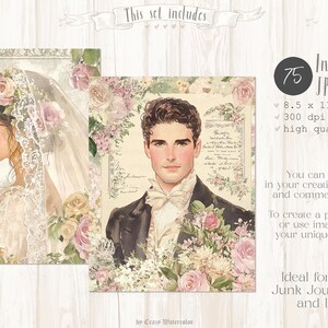 Vintage Wedding 75 Images: Watercolor Victorian Pages, Shabby Chic ...