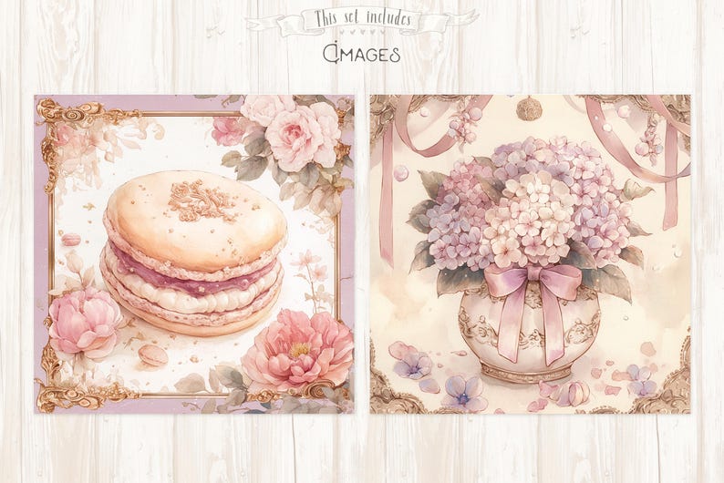 Shabby Chic Floral Clipart: Vintage Bouquet Images (digital Download ...