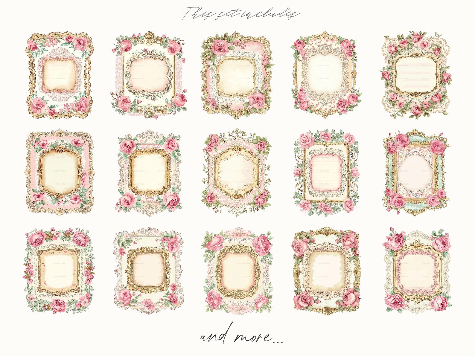 Cottagecore Frames 50 Clipart: DIGITAL Victorian Style Borders, Rustic ...