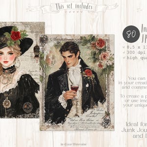 Watercolor Vampire Clipart: Gothic Halloween Printable Images (digital ...