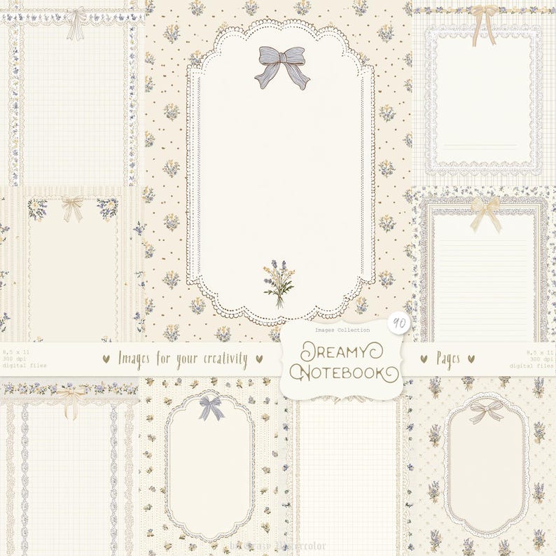 Dreamy Notebook 90 Images: Shabby Chic Journal Pages, Printable ...