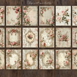 Blush Rose Digital Paper: Shabby Chic Scrapbook Pages (digital Download ...