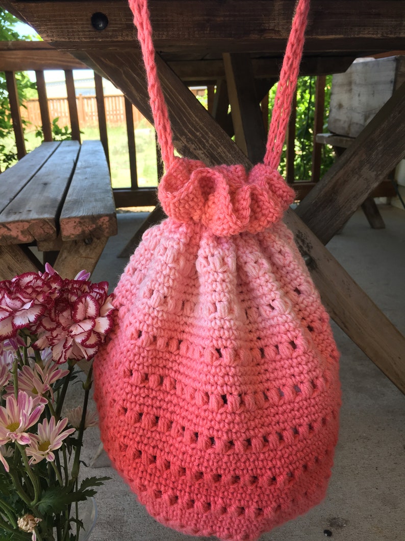 Bubbly Drawstring Bag: Crochet Pattern - Etsy