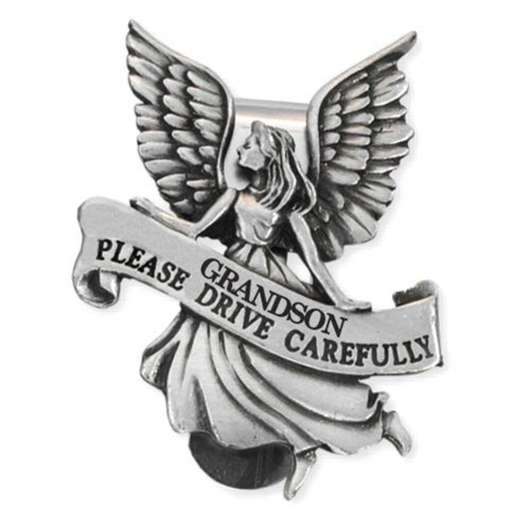 Hand Crafted Guardian Angel Pewter Visor Clip for Grandsons - Etsy