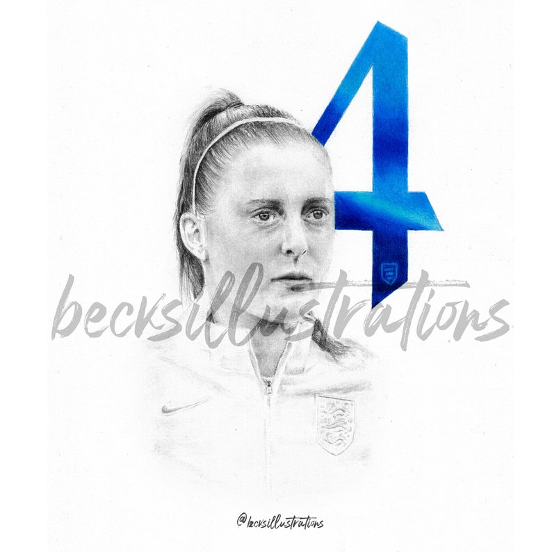 Keira Walsh Print Pencil Drawing Original Football Artwork Lionesses - Etsy