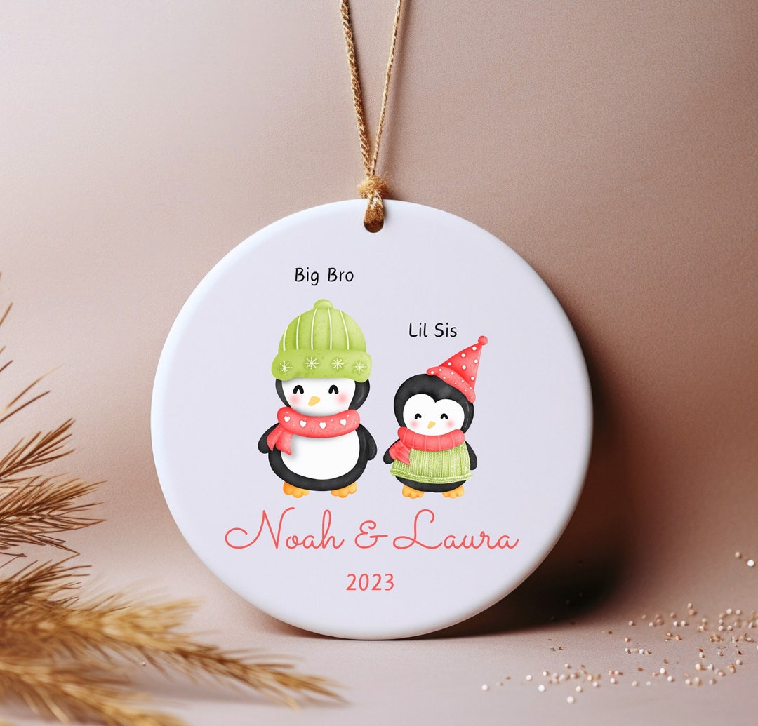 Big Brother Little Sister Ornament Custom New Sibling Gift Promoted to ...