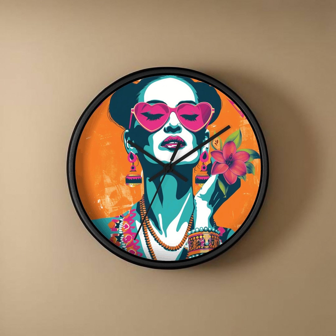 Vibrant Pop Art Wall Clock Gift Idea for Big Sis First Apartment ...