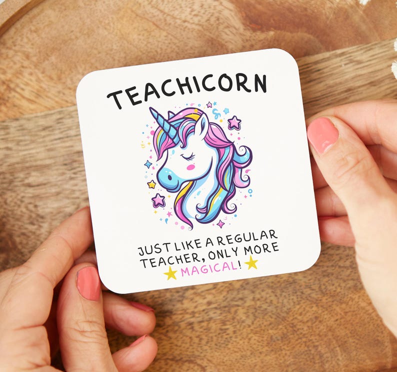 Unicorn Coaster Gift for Teachers Magical Teacher Appreciation Gift ...
